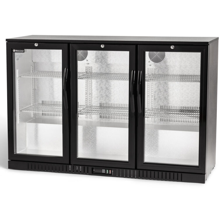 Procool 3-Door Back Bar Cooler | Black | For Sale