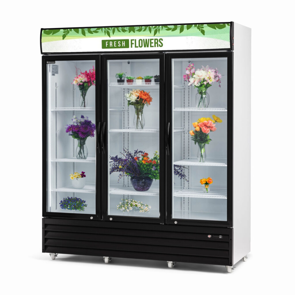 Procool 3 Door Flower Cooler; Energy Efficient Display Fridge
