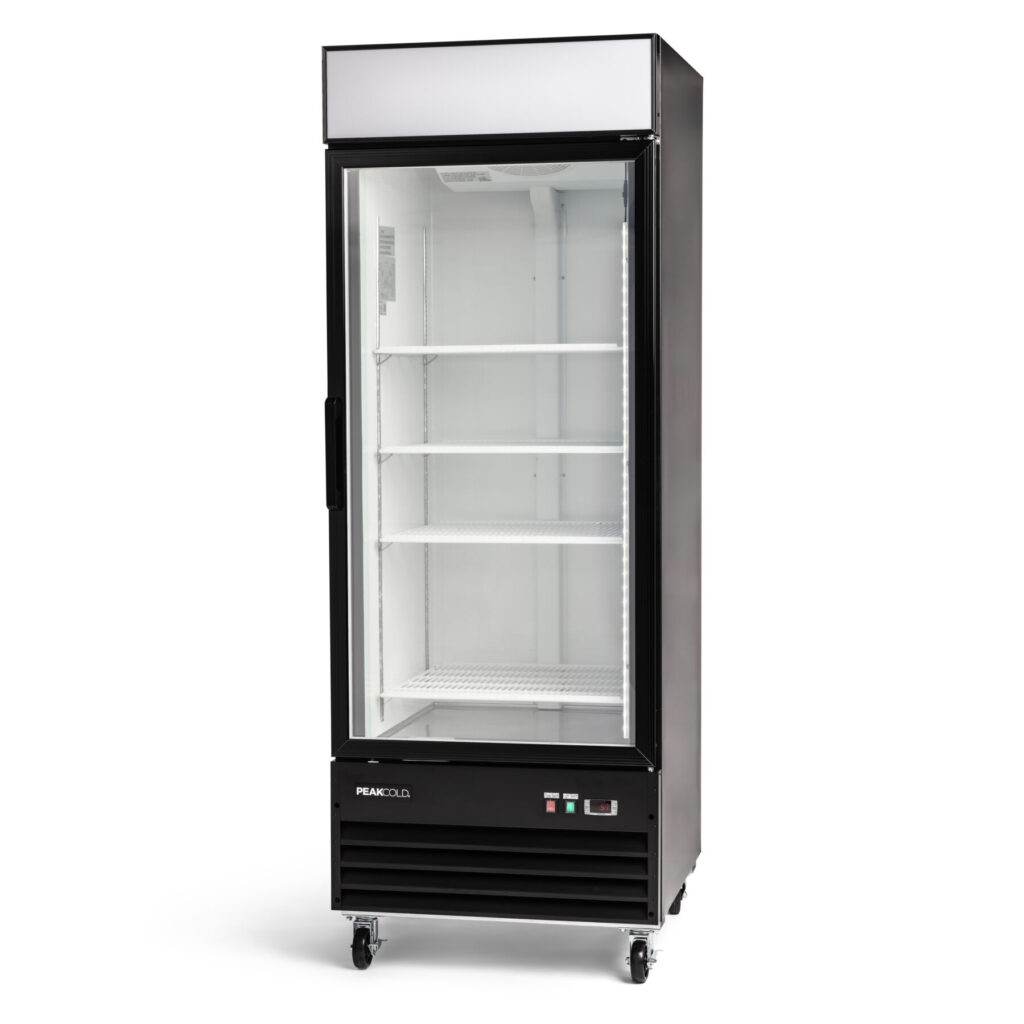 Commercial Display Freezer; PeakCold Glass Door Freezer