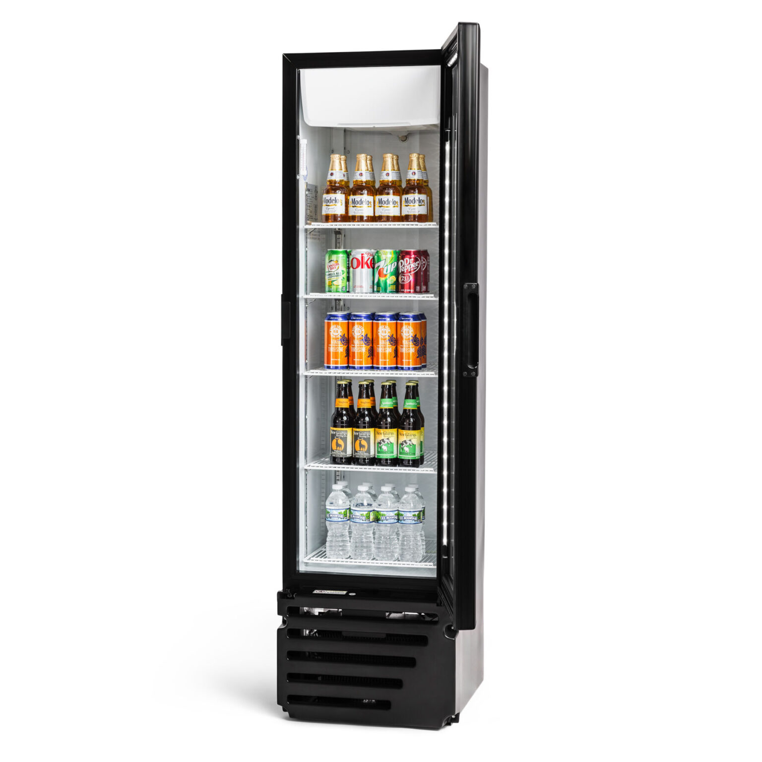 Slim Display Cooler; Premium Quality Narrow Beverage Fridge