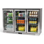3 Glass Door Back Bar Cooler: Stainless Steel: Free Shipping